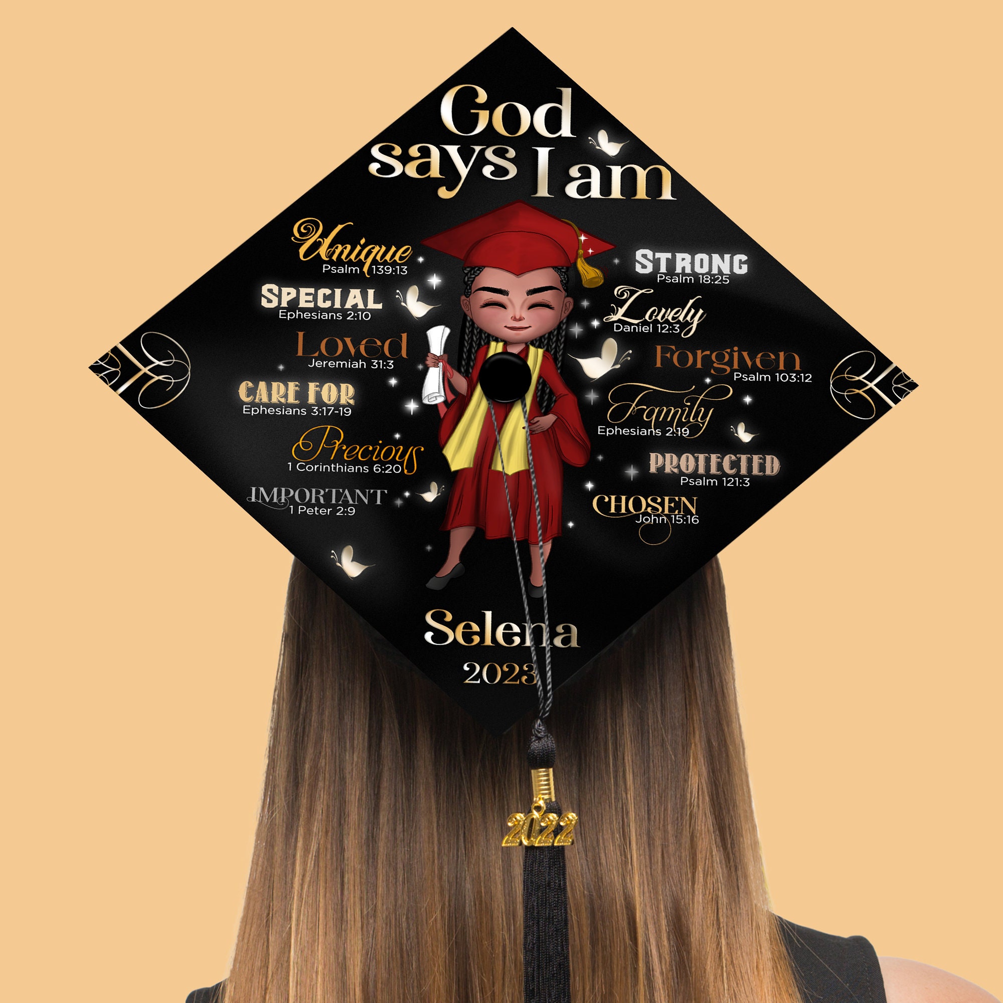 Personalized Black Girl Magic Graduation Cap Topper, Custom Black Queen ...