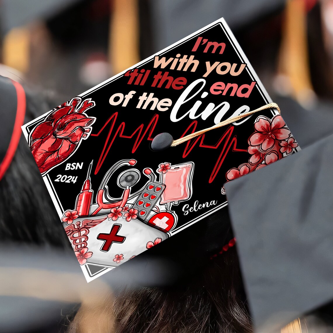 Personalized Registered Nurse Grad Cap Topper, RN Nurse Grad Cap ...