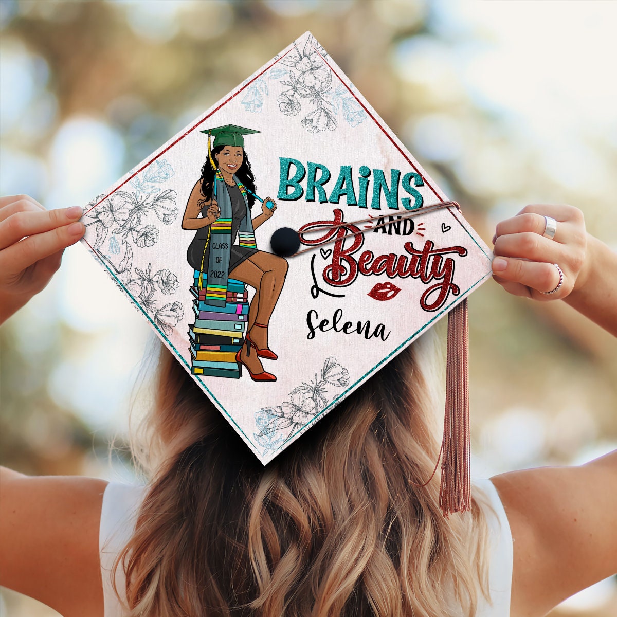 Brains and Beauty Graduation Cap Nursing Grad Cap Topper - Etsy