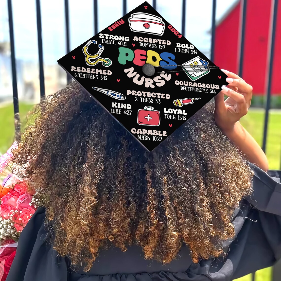 Personalized Pediatric Nurse Graduation Cap, Customized Ped Nurse Grad ...