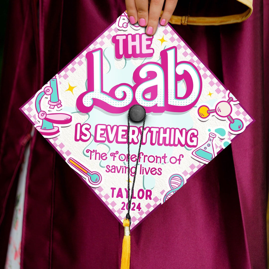 The Lab is Everything Printed Graduation Cap Topper, Medical Lab ...