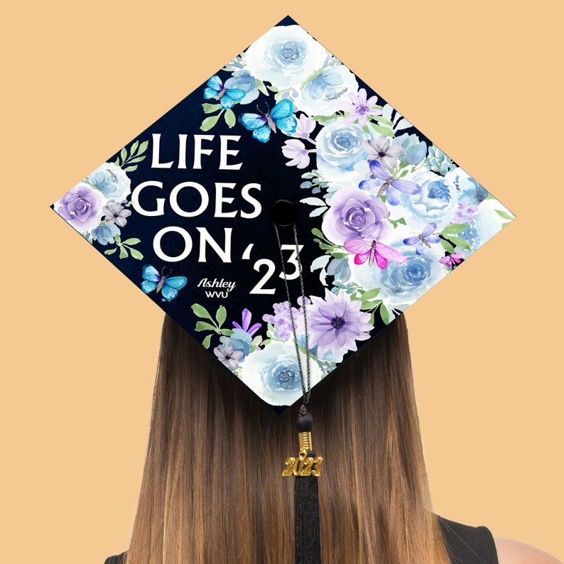 Life Goes on Custom Graduation Cap Topper, Kpop Personalized Grad Cap ...