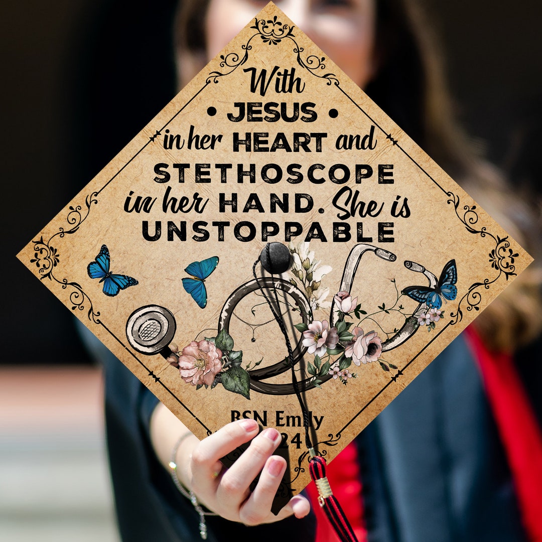 Personalized Registered Nurse Graduation Cap, RN Nurse Grad Cap ...