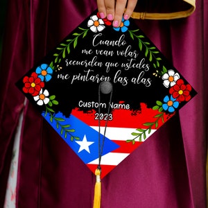 Personalized Latin Graduation Cap Topper, Puerto Rico Grad Cap to Honor ...