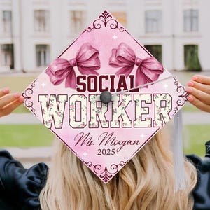 Custom Social Worker Grad Cap Topper, Personalized MSW Graduation Gift ...