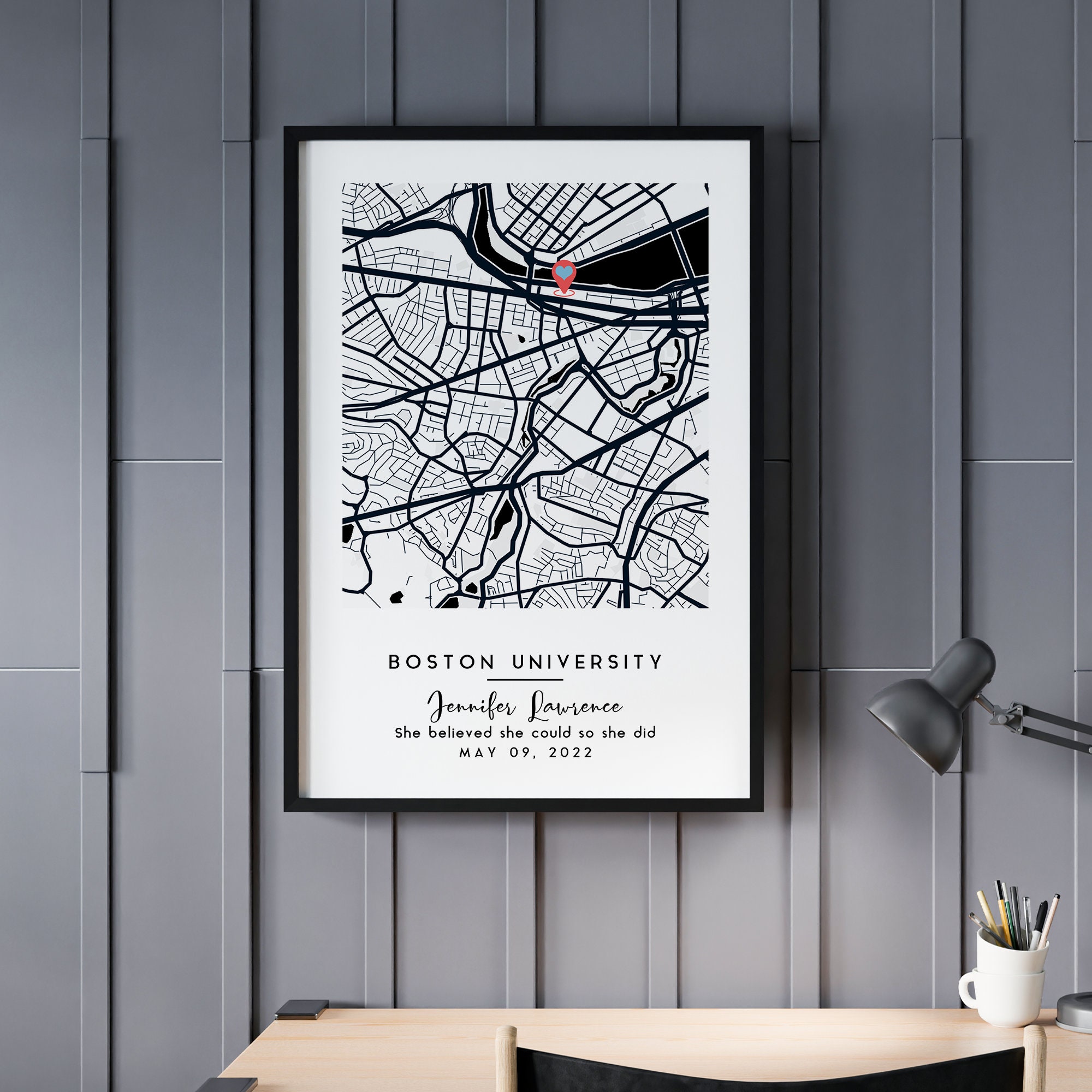 Custom College University Campus Map Poster Graduation Gift - Etsy UK