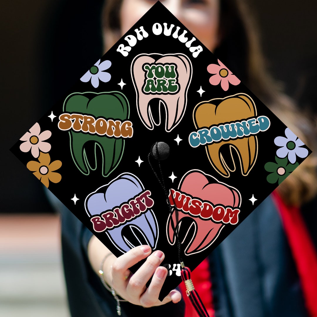 Registered Dental Hygienist Graduation Cap, Personalized RDH Grad Cap ...