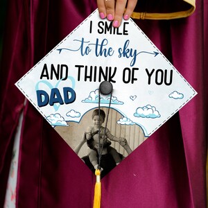 Personalized Memorial Printed Photo Grad Cap Topper, Lost Family Member ...