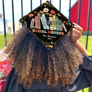 Custom Social Worker Graduation Cap Topper, Personalized Grad Cap ...