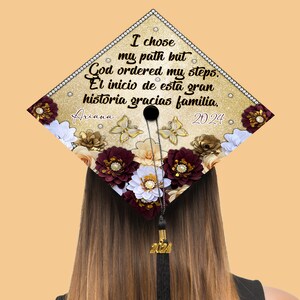 I Chose My Path but God Ordered My Steps Grad Cap, Custom Latin Cap ...