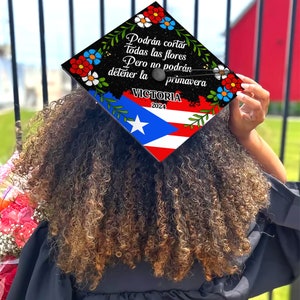 Personalized Puerto Rico Grad Cap Decoration, Custom Flag Latin ...