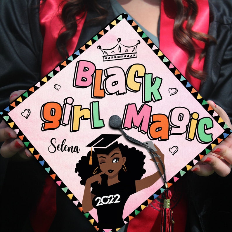 Customizable Grad Gift Black Girl Magic Black Queen Grad Cap | Etsy