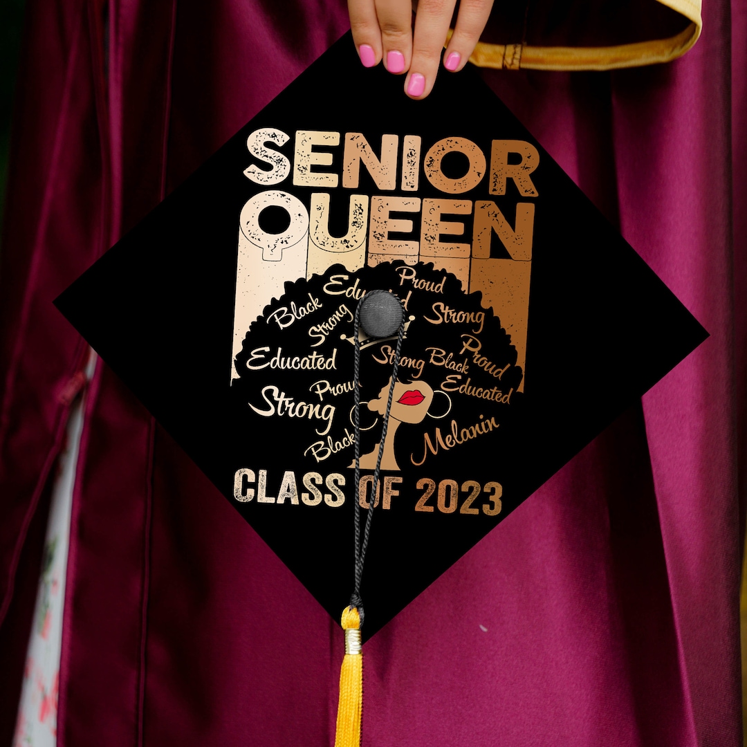 Senior Queen 2024 Graduation Cap Topper, Black Queen Grad Cap Topper ...