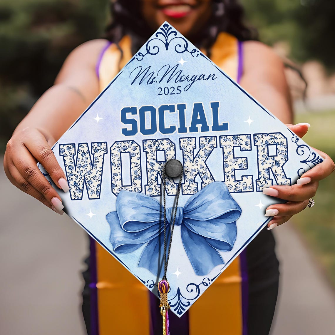 Personalized Social Work Cap Decoration, Custom Social Worker Grad Cap ...