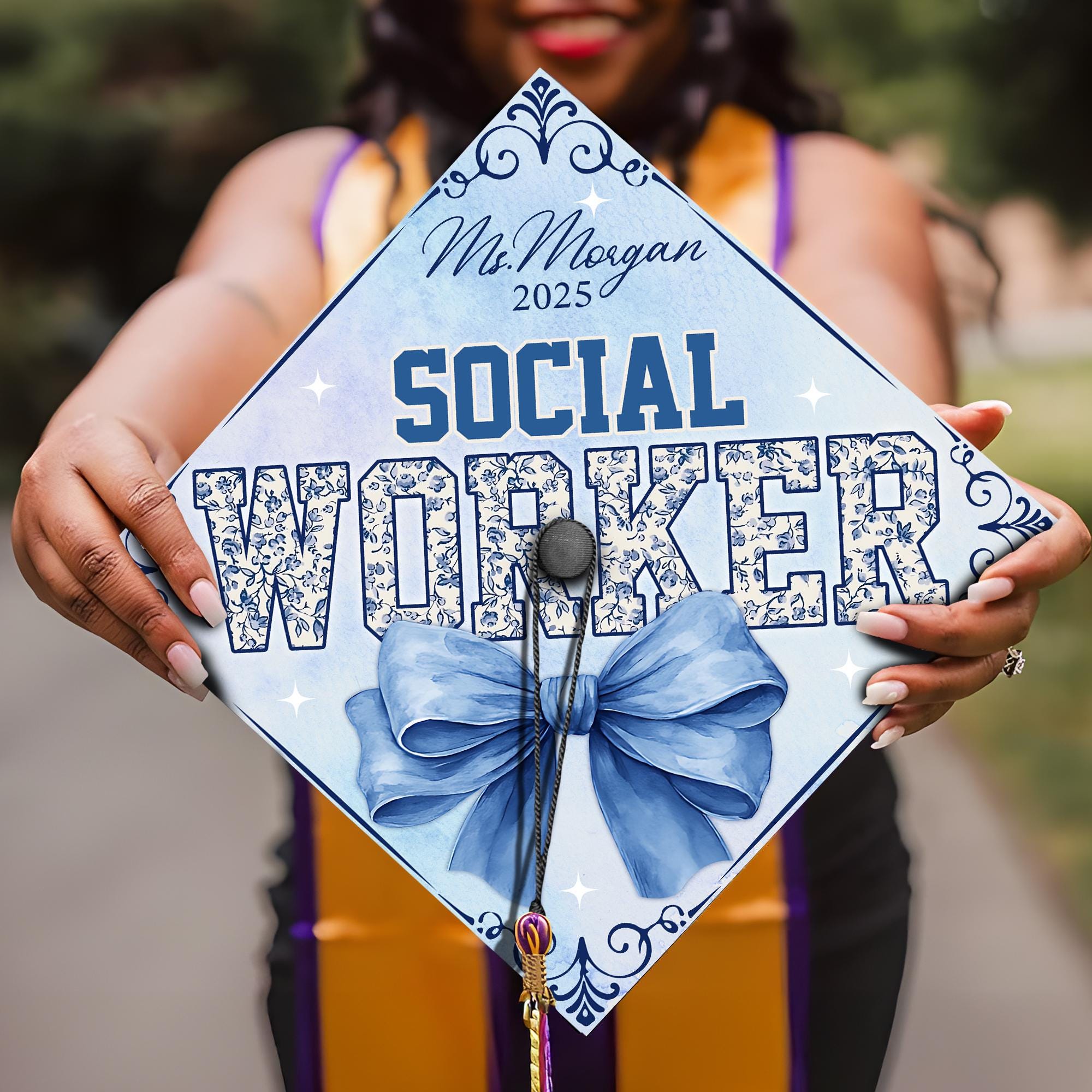 Personalized Social Work Cap Decoration, Custom Social Worker Grad Cap ...