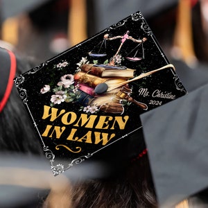 Personalized Law School Graduation Cap Topper, Women in Law Printed ...
