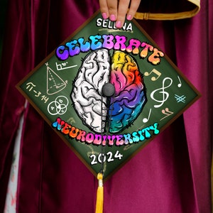 Custom Celebrate Neurodiversity Grad Cap, Personalized Neuro Nurse RN ...