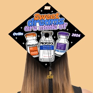 Customized ICU Nurse Graduation Cap Topper, Personalized RN Anesthesia ...