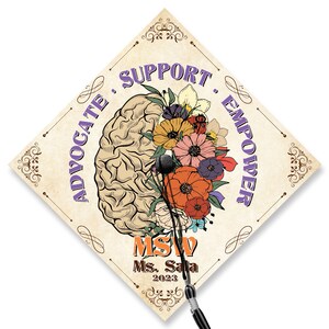 Master Social Worker Graduation Cap Topper, Customized Social Work Grad ...