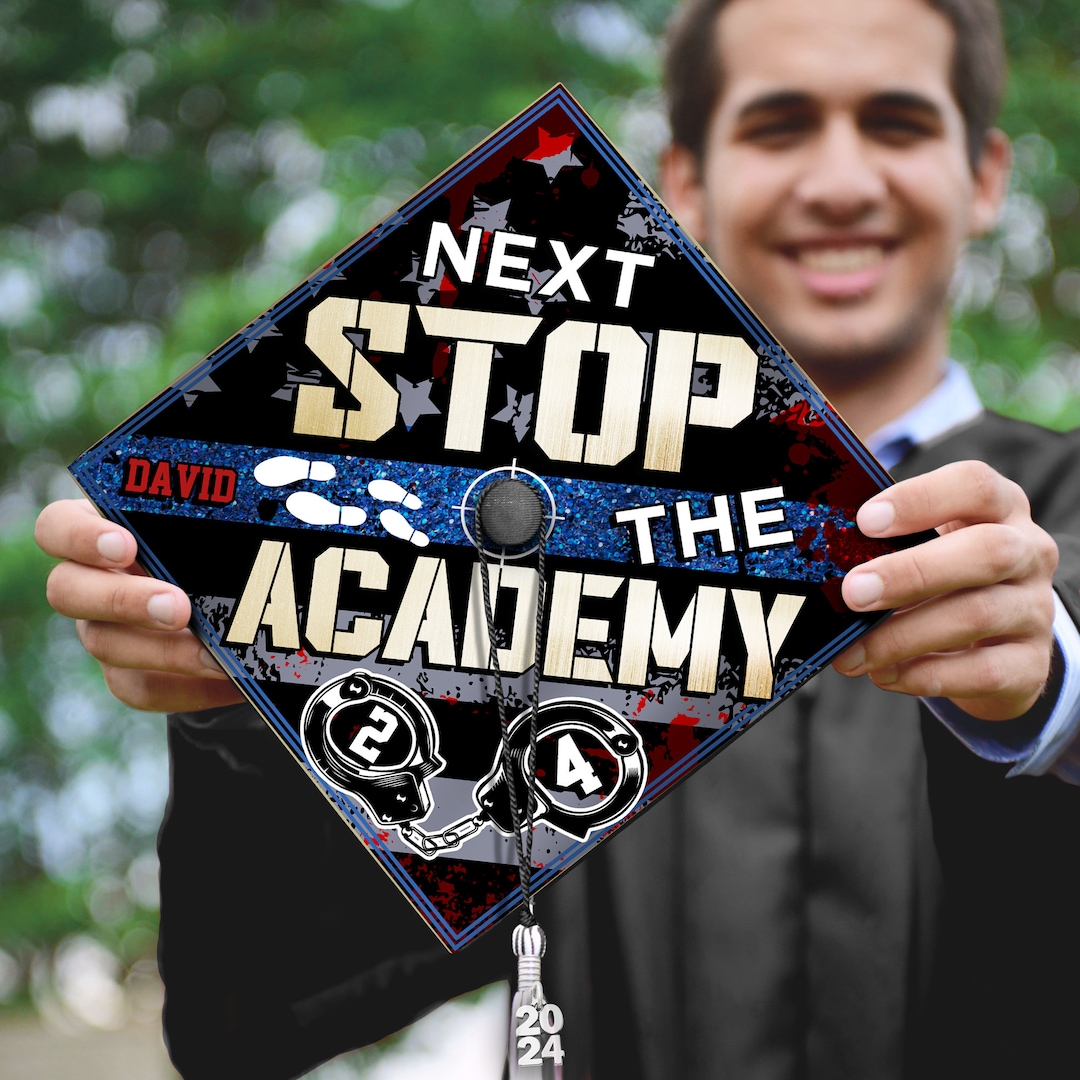 Personalized Future Police Officer Grad Cap, Police Cap Decorations to ...