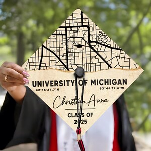 Personalized Campus Map Graduation Cap, Custom University Map Cap ...