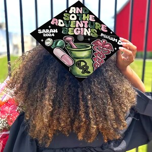 And so the Adventure Begins Graduation Cap, Custom Pharmacist Grad Cap ...