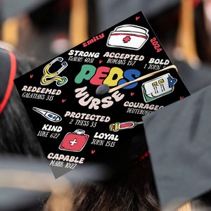 Personalized Pediatric Nurse Graduation Cap, Customized Ped Nurse Grad ...