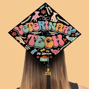 Customized Vet Assistant Graduation Cap Topper, Funny Pets Grad Cap ...