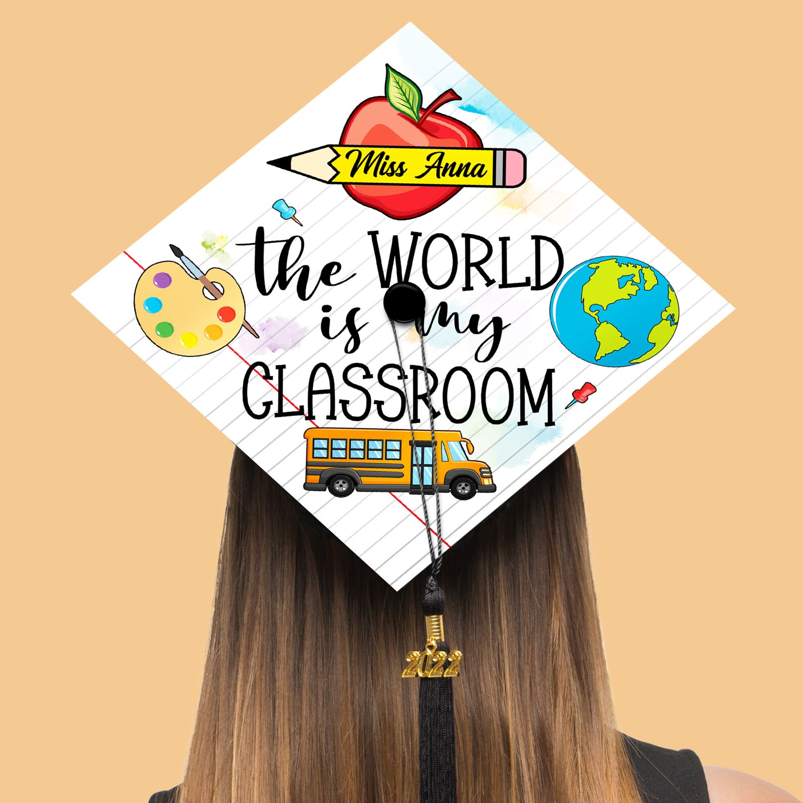 Printed Teacher Graduation Cap Topper Teacher Custom Grad Cap - Etsy
