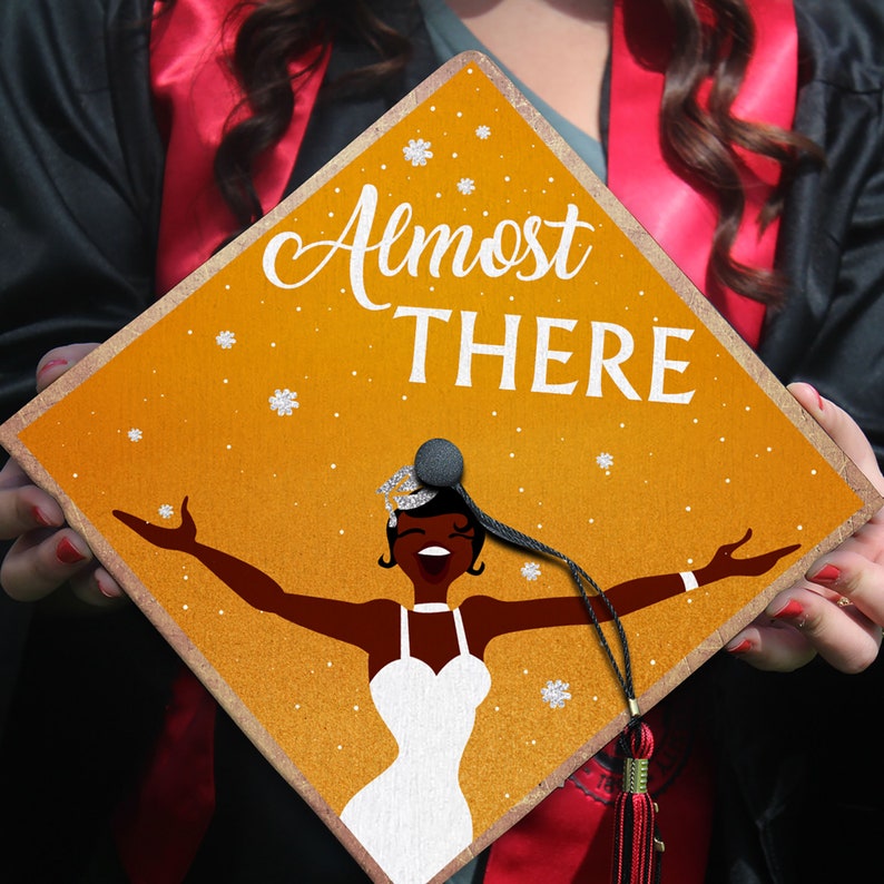 Princess and the Frog Almost There Graduation Cap Topper, Black Queen ...
