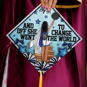 Custom Cheerleader Graduation Cap Topper, Cheerleader Grad Cap to ...