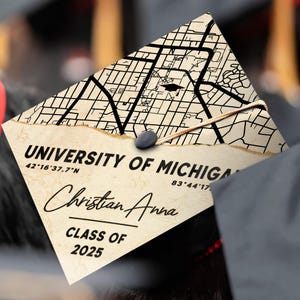 Personalized Campus Map Graduation Cap, Custom University Map Cap ...