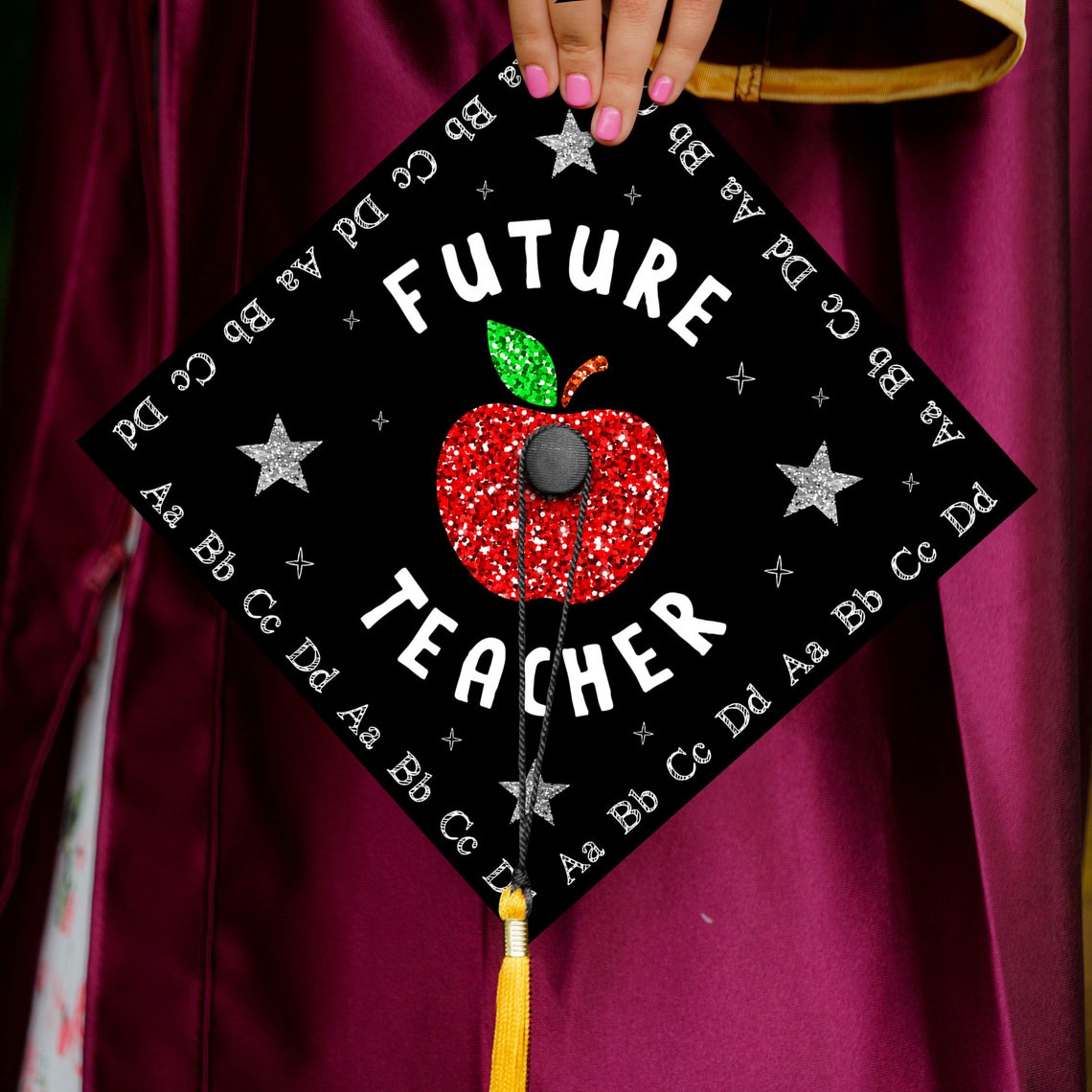 Future Teacher Graduation Cap Topper, Personalized Teacher Grad Cap ...