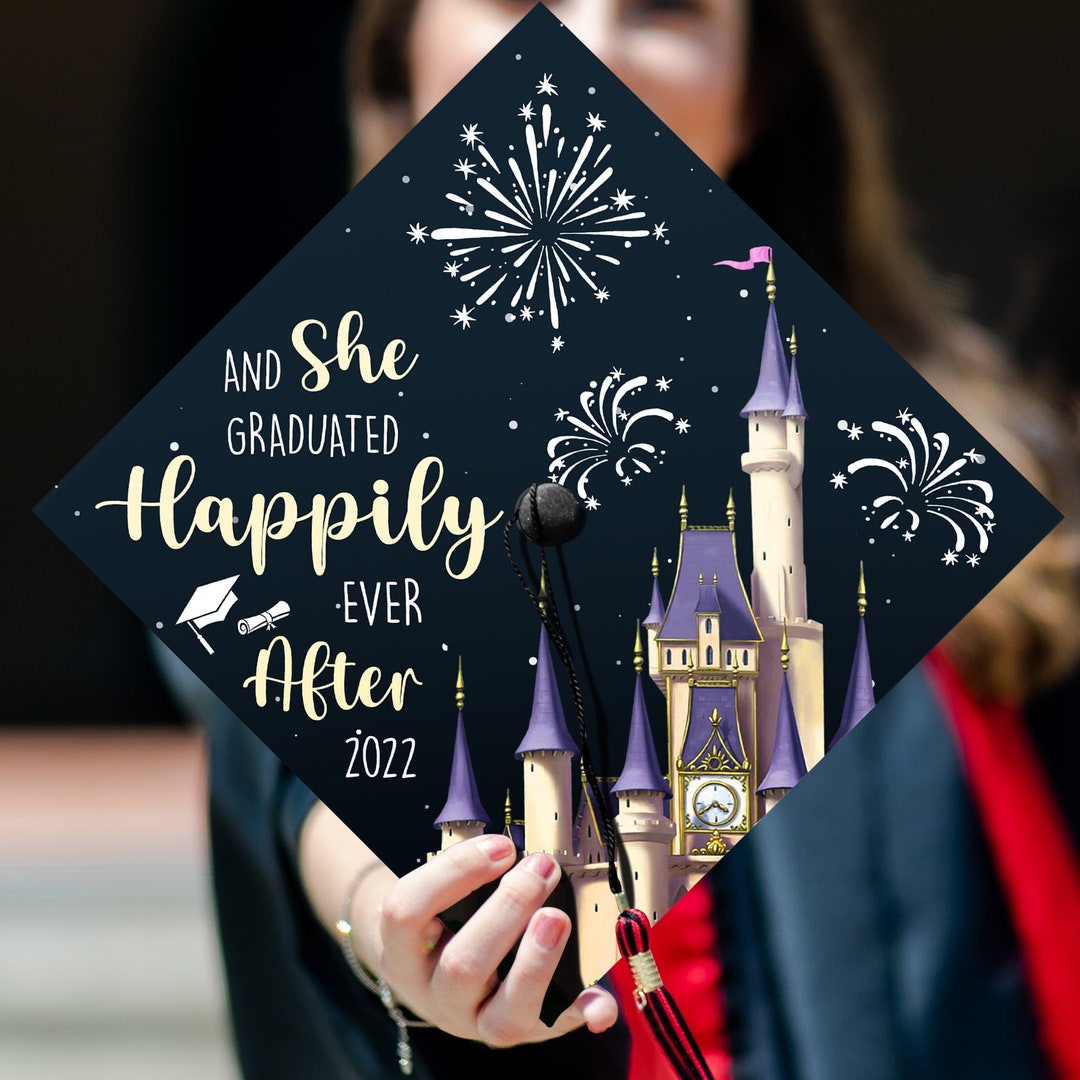 And She Graduated Happily Ever After Graduation Cap Topper - Etsy