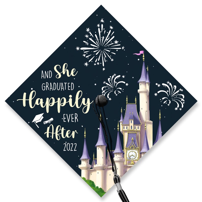 And She Graduated Happily Ever After Graduation Cap Topper - Etsy