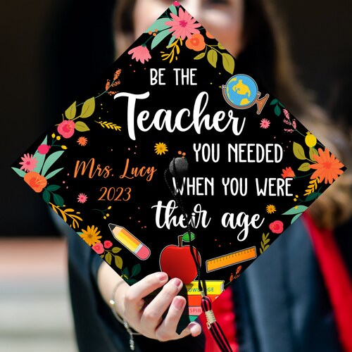 Teacher Graduation Cap Custom Teacher Grad Cap Topper Future - Etsy