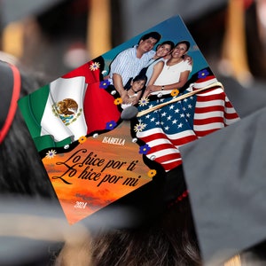 Lo Hice Por Ti Lo Hice Por Mi Graduation Cap, Custom Family Photo Cap ...
