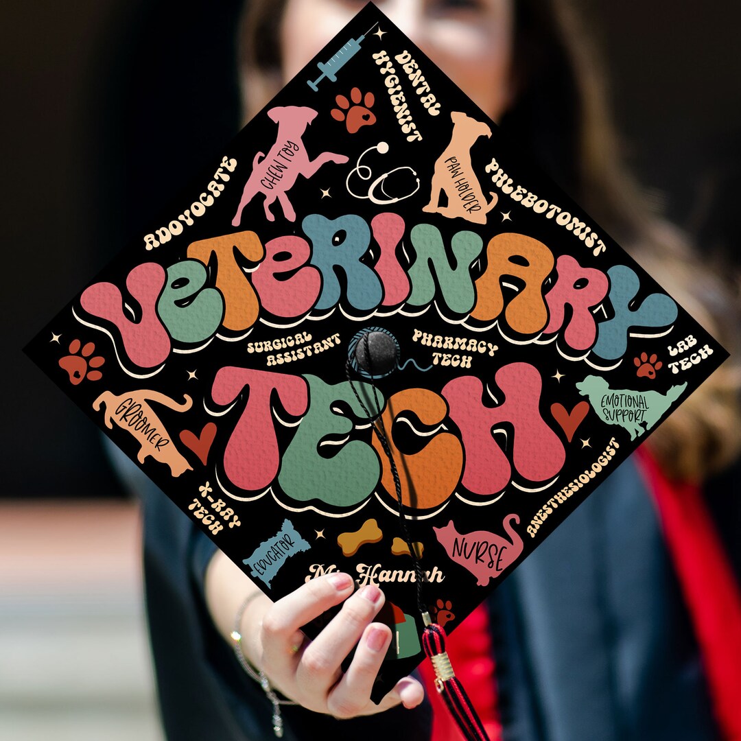Customized Vet Assistant Graduation Cap Topper, Funny Pets Grad Cap ...