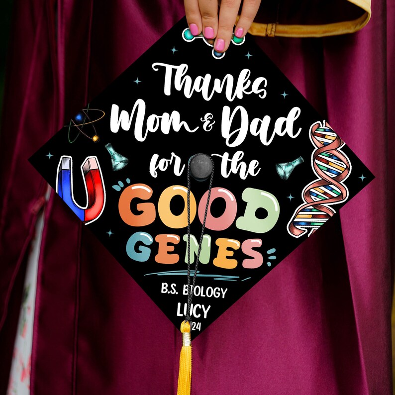 Personalized Biology Graduation Cap Topper, Custom Biology Major Grad ...