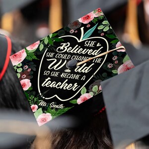 Customized Future Teacher Graduation Cap Topper, She Believed She Could ...