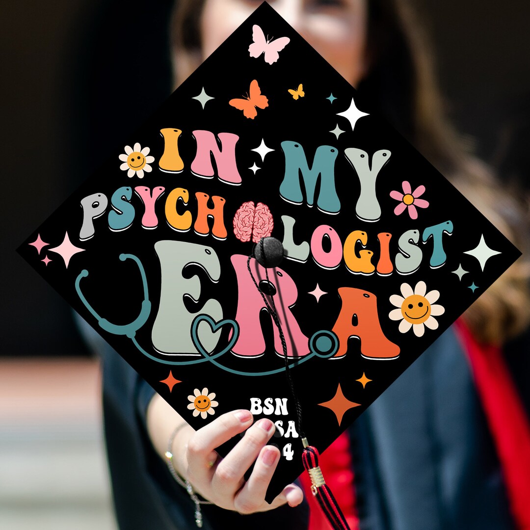 In My Psychologist Era Graduation Cap, Customized Psychology Grad Cap ...