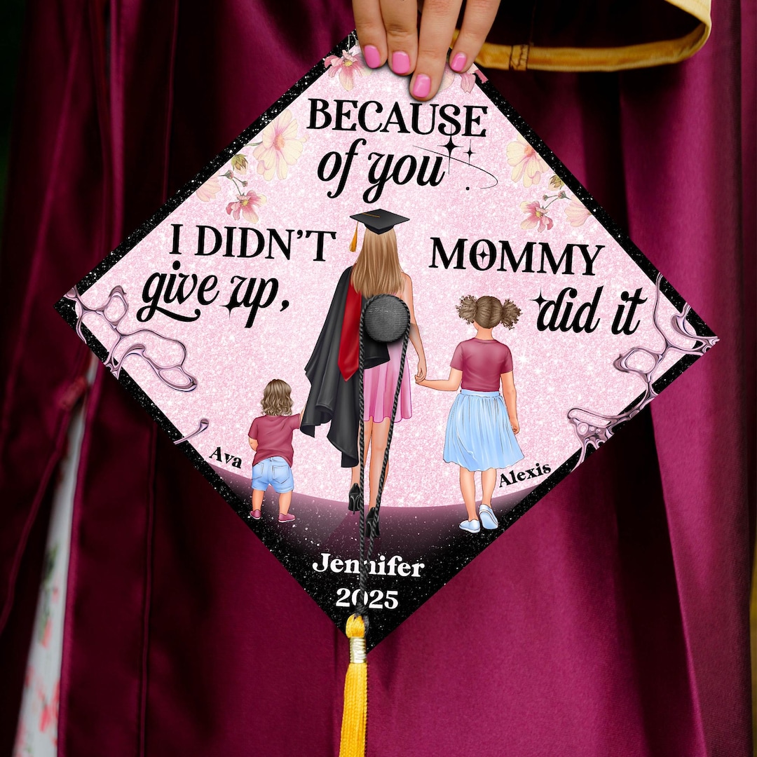 Custom Mommy Did It Graduation Cap Topper, Personalized Mom and Child ...