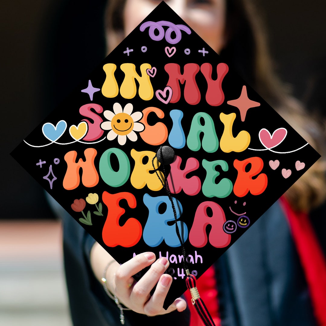 In My Social Worker Era Graduation Cap Topper, Custom Grad Cap ...