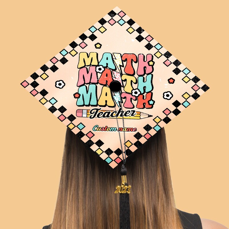 Personalized Graduation Cap Topper Custom Math Teacher Cap - Etsy