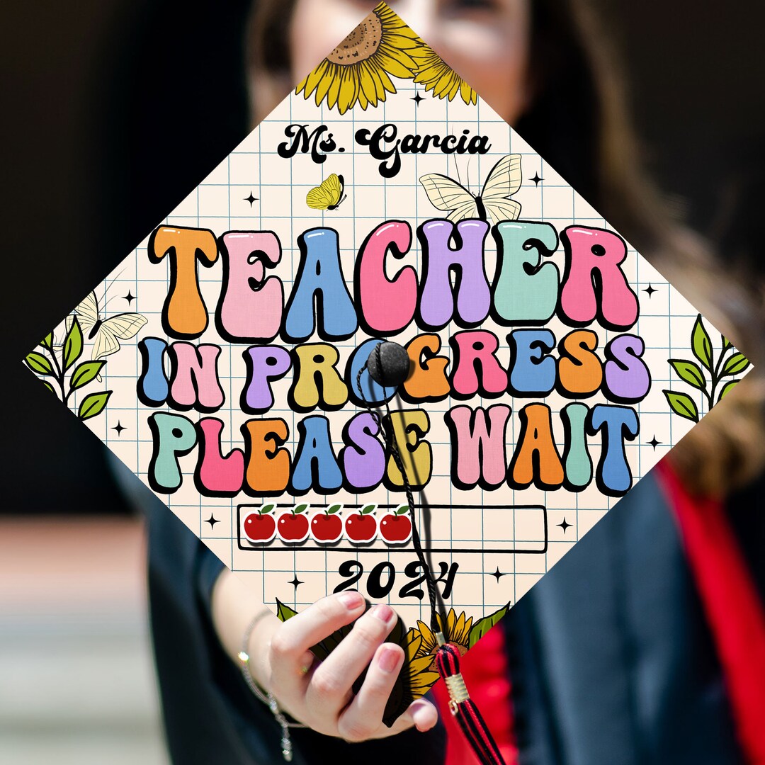 Personalized Student Teacher Graduation Cap Topper, Future Teacher Grad ...