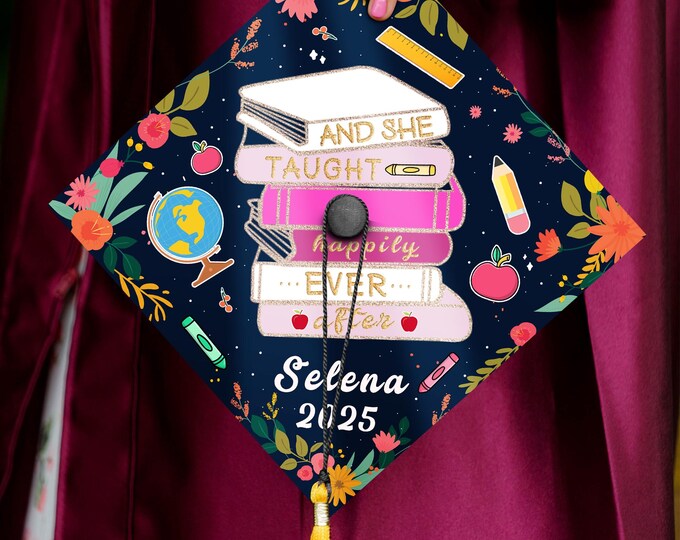 Teacher Graduation Cap Topper, Future Teacher Graduation Gift, Grad Cap ...