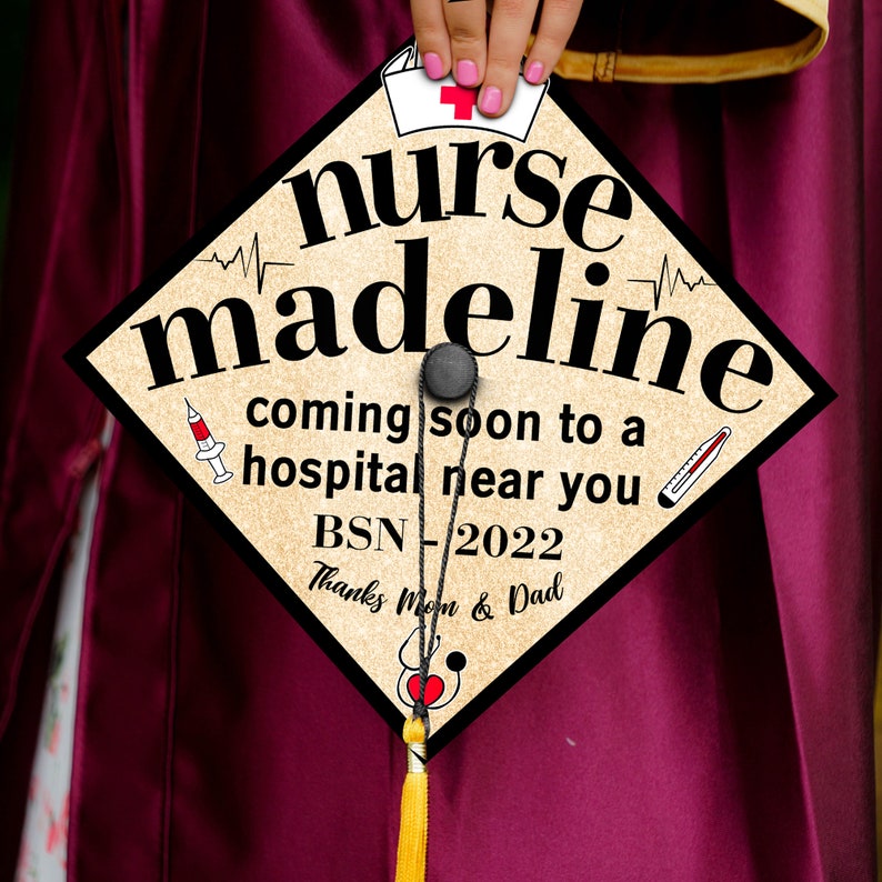 Nurse Graduation Cap Nursing Personalized Grad Cap Topper - Etsy