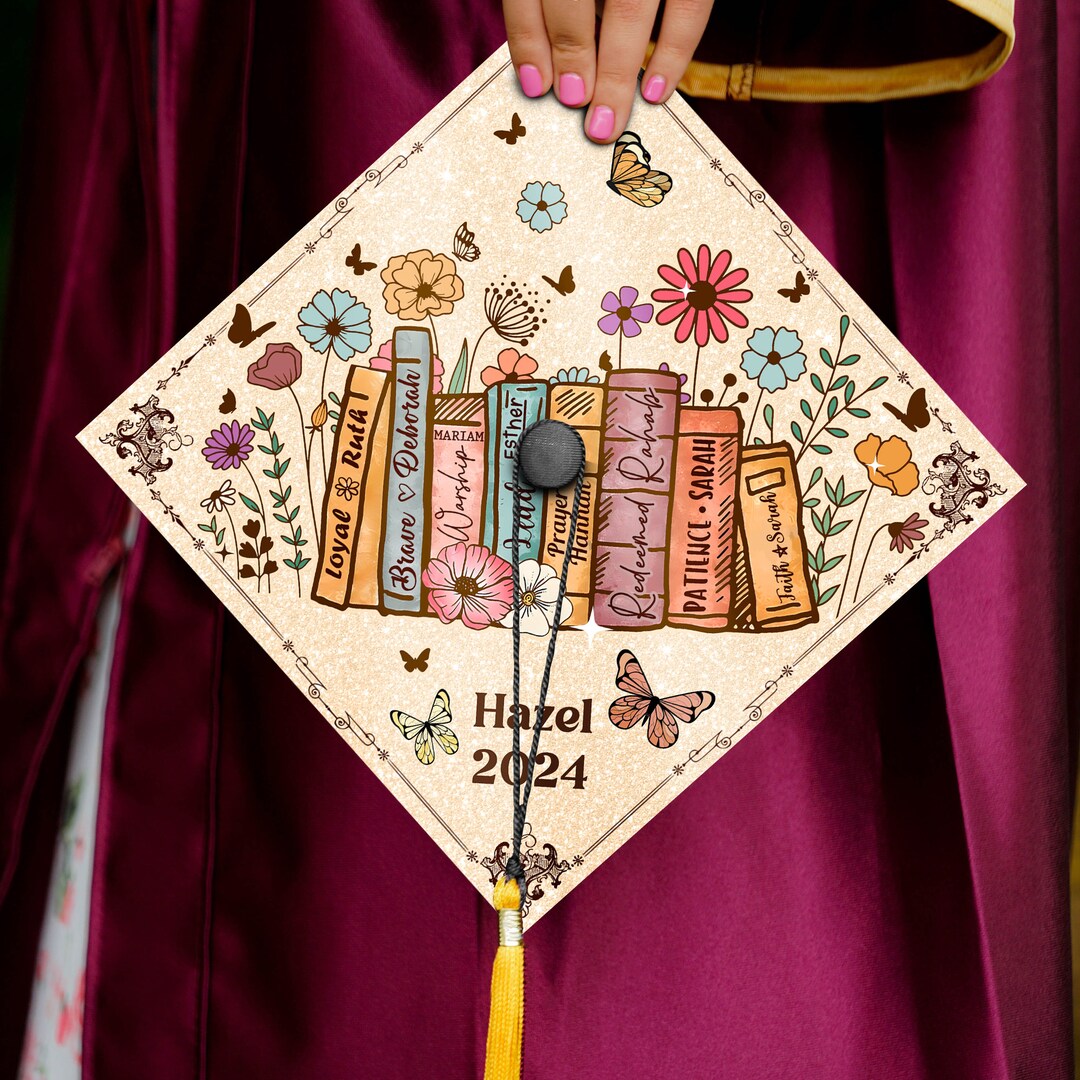 Christian Women of the Bible Grad Cap Topper, Personalized Bible Verse ...