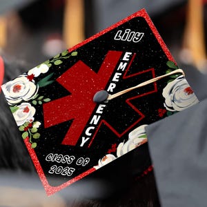 Personalized Emergency Nurse Graduation Cap, Emergency Graduation ...