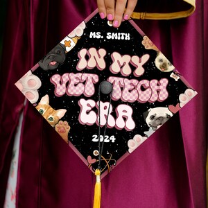 Personalized in My Vet Tech Era Printed Graduation Cap Topper ...